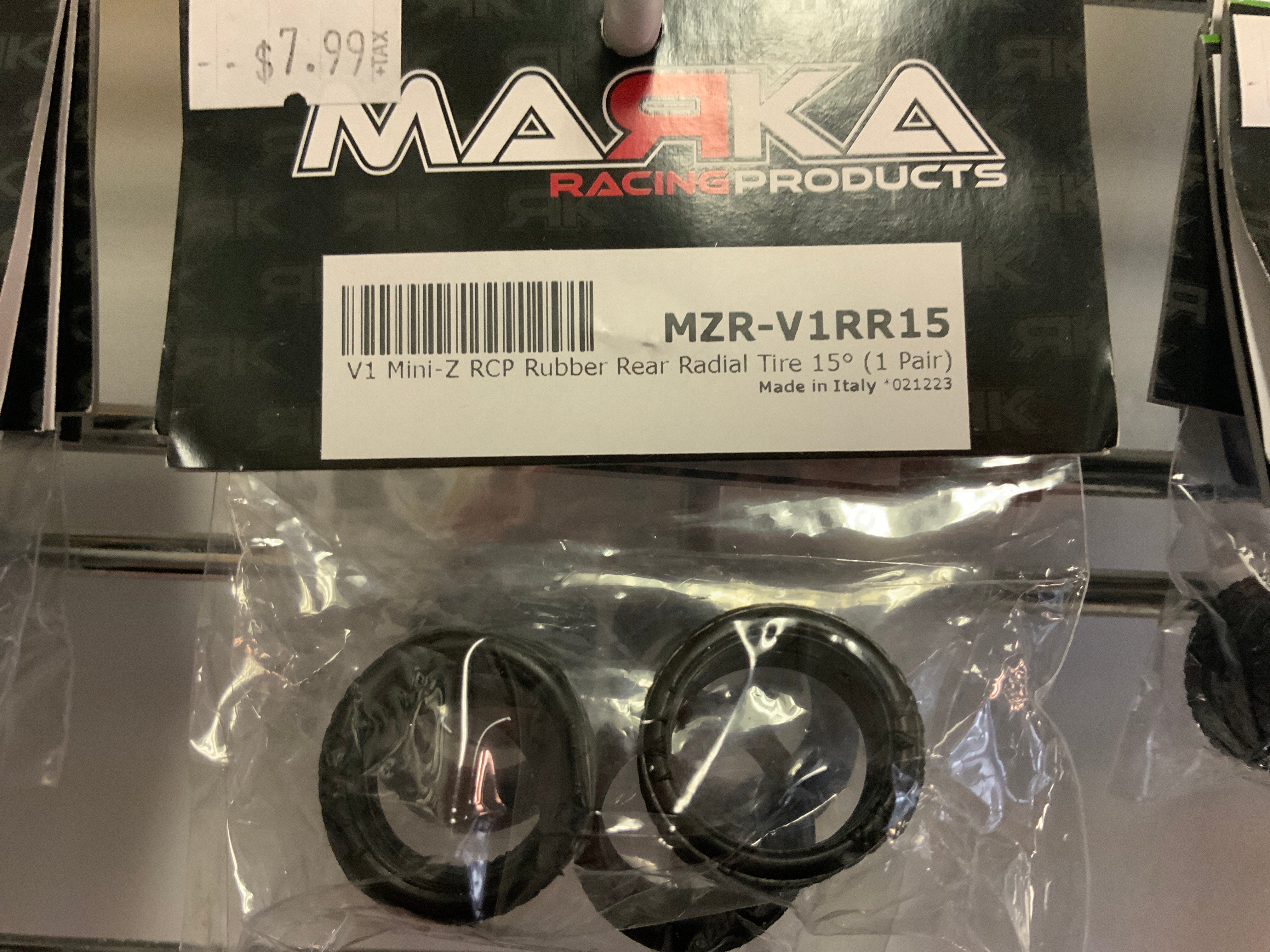 MZR-V1R10 Marka V1 Mini-Z RCP Rubber Rear Radial Tire 15 degree Medium ...